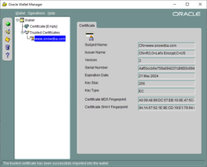 Oracle Check expiry data of a wallet cert on Windows – SNOWDBA