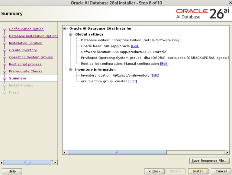 Install Oracle 26ai OEL Linux Software Only – SNOWDBA